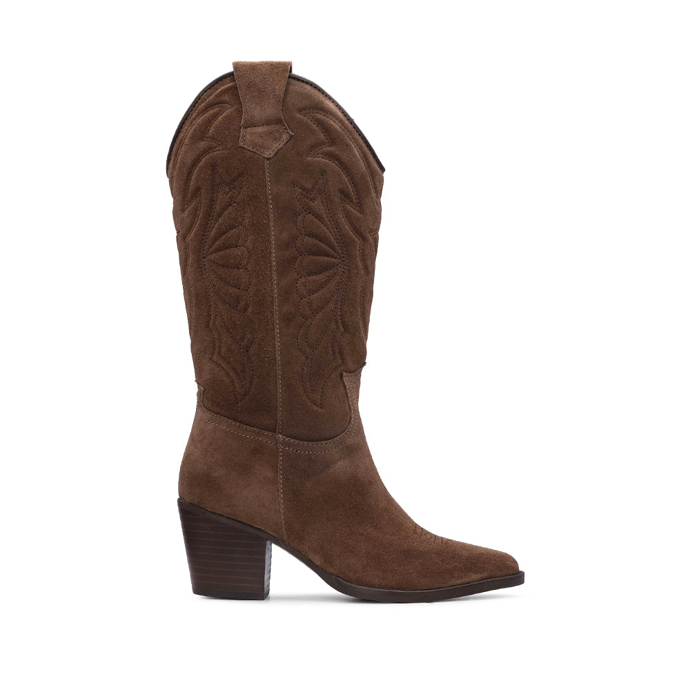 Women's Brown Suede Texan Boots – Manuel Alves
