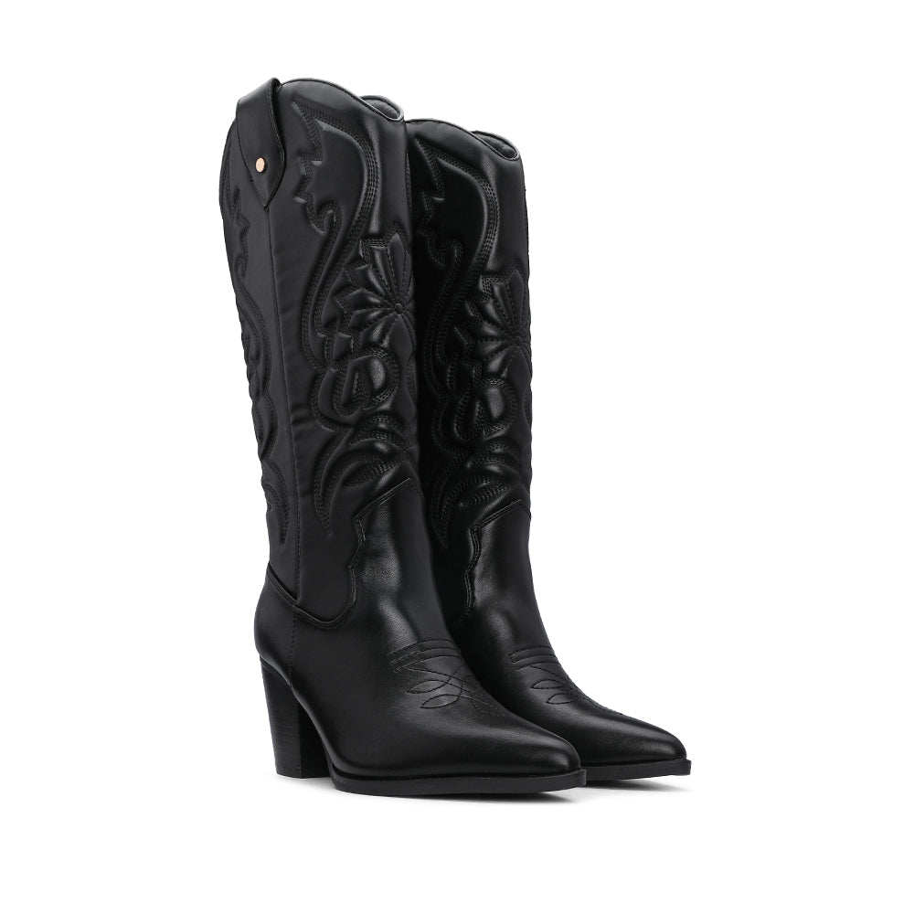 Women's Black Western Boots – Manuel Alves
